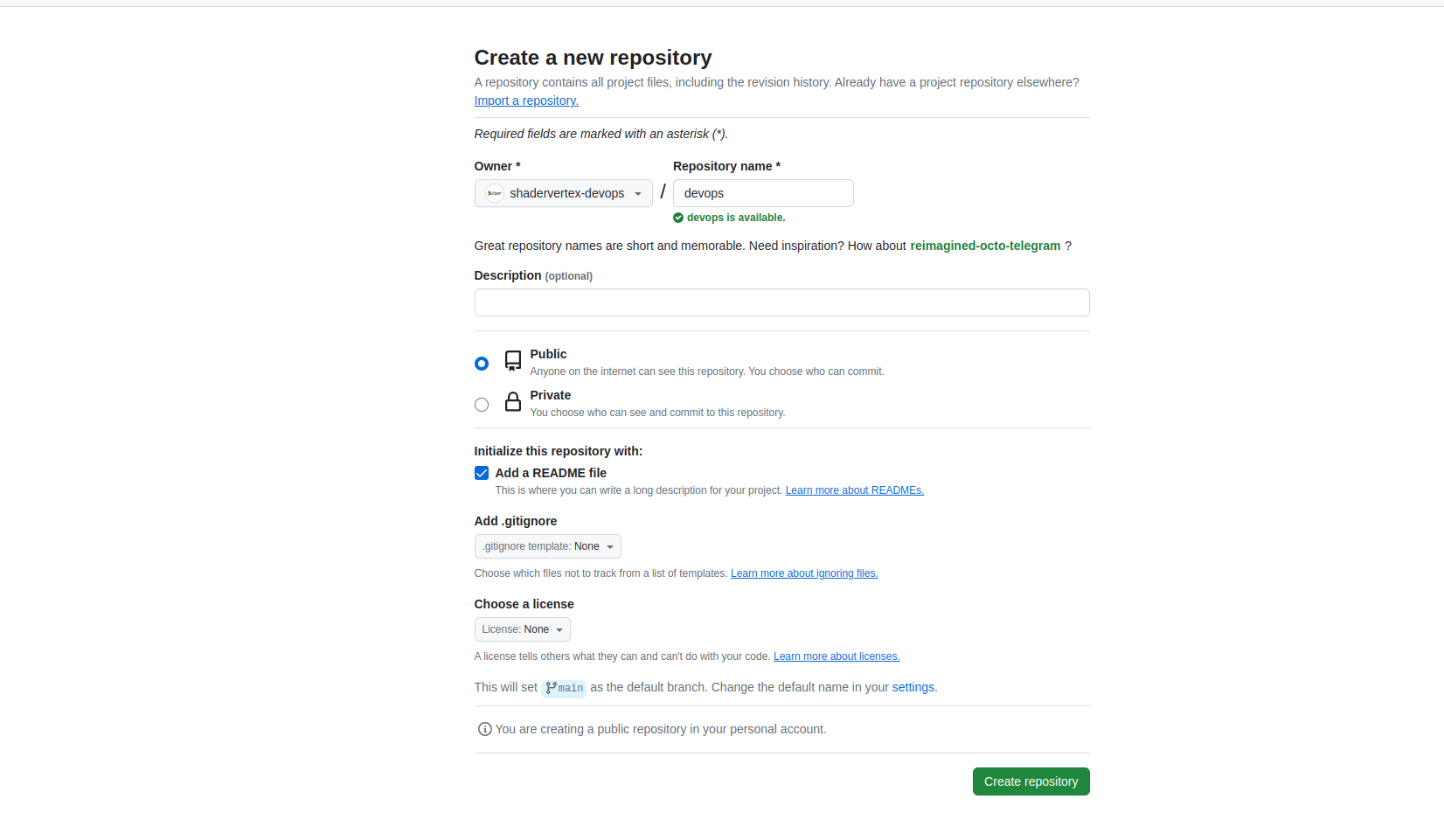 Creating Public Git Repository - DevOpslover